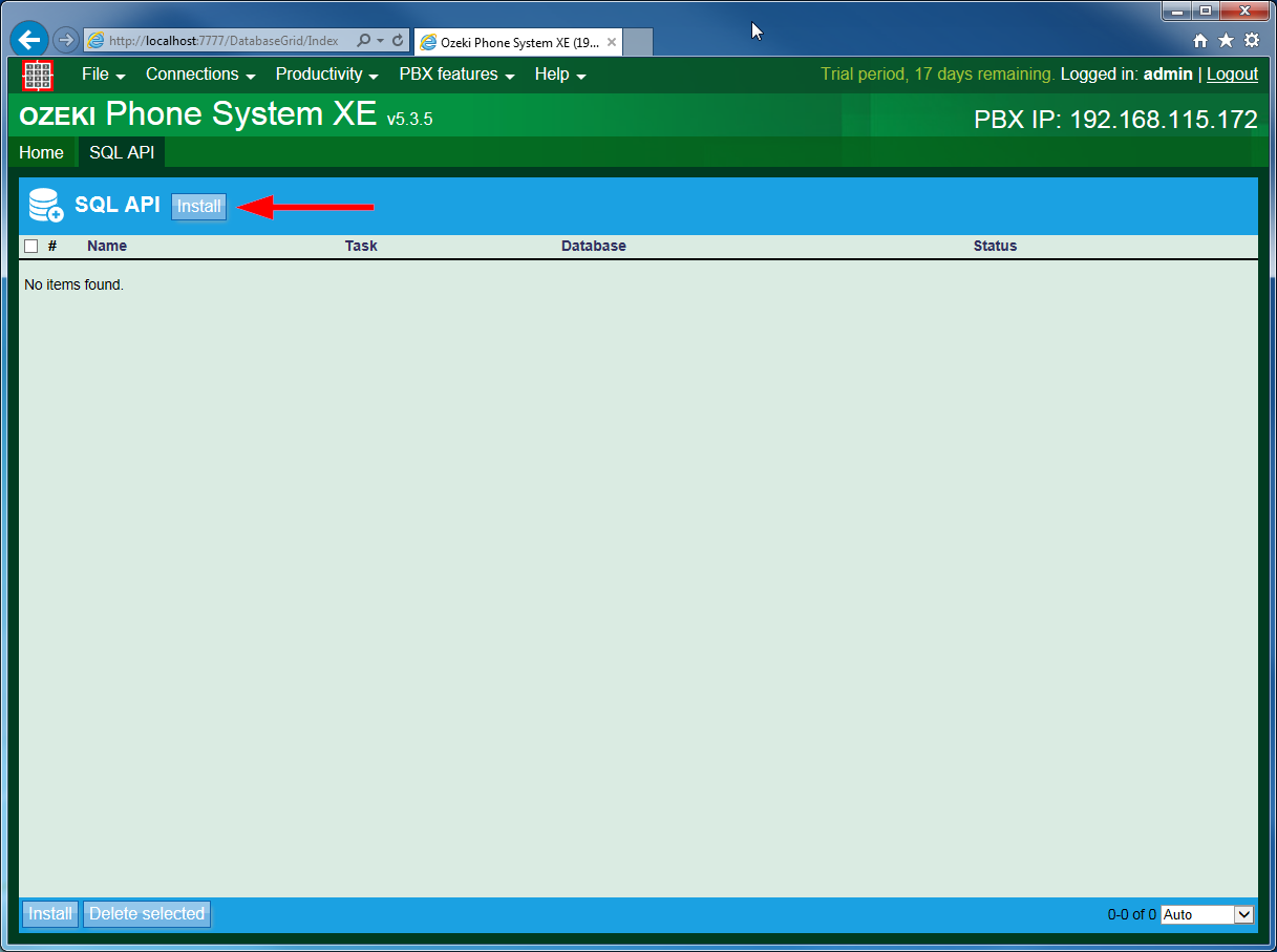 Ozeki VoIP PBX - How to setup SQL SMS